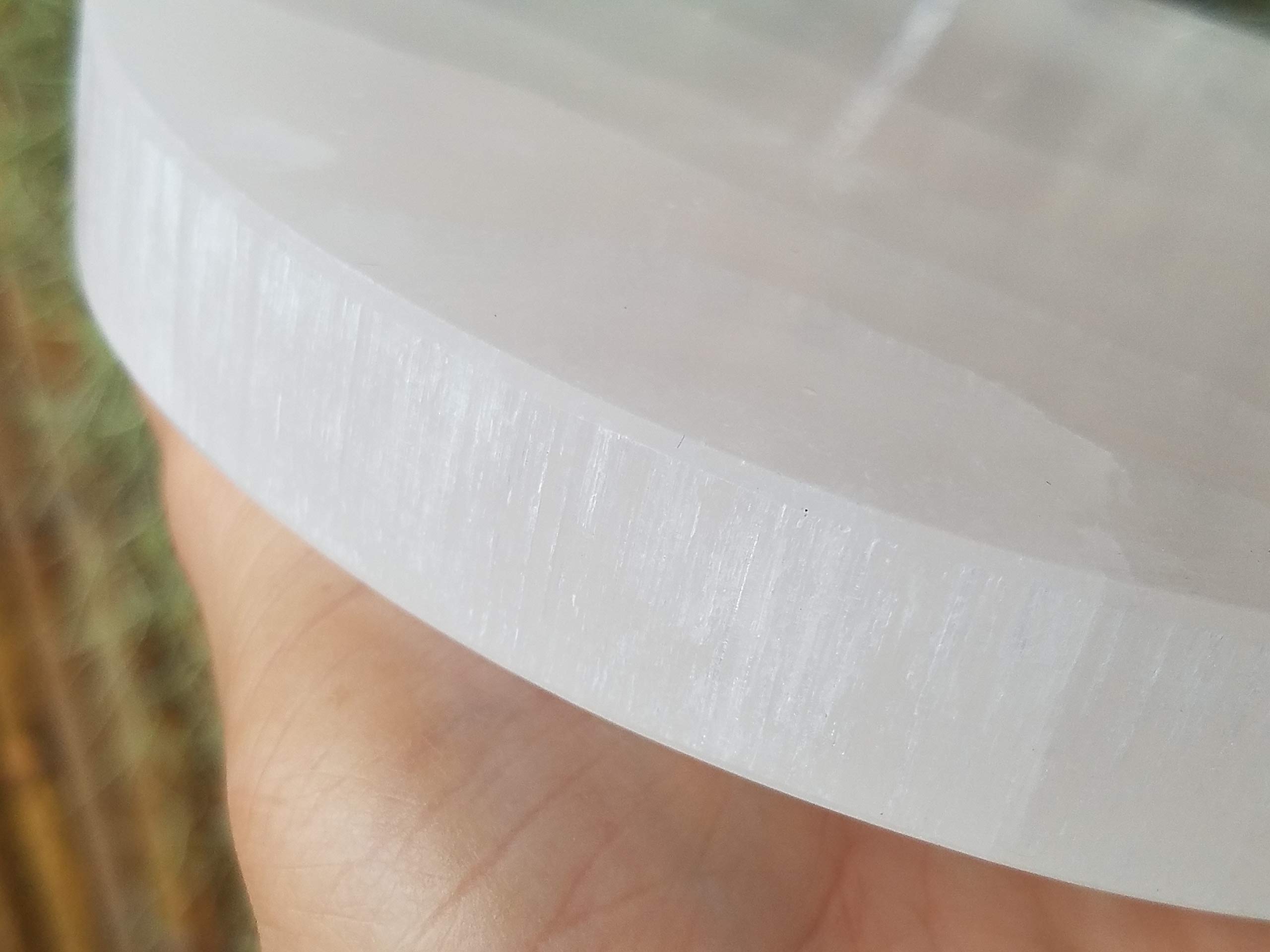 Om Zone Selenite Charging Plate for Cleansing Crystals & Healing Stones, Meditation, Reiki, Protection Crystals, Spiritual Gift (1, 4β x 6β Rectangle)