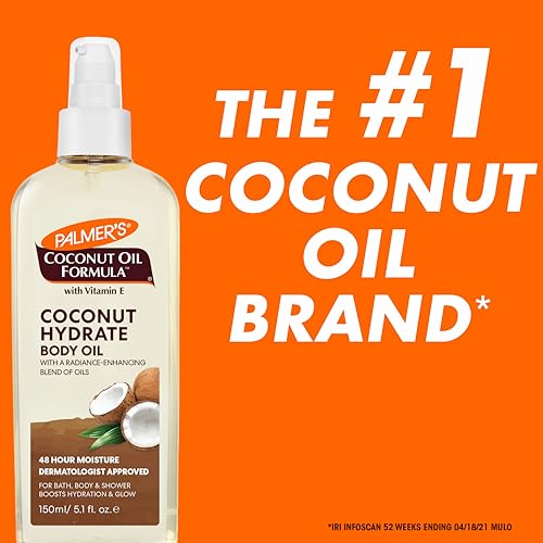 Palmer's Coconut Oil Formula Body Oil, Body Moisturizer with Green Coffee Extract, Bath Oil for Dry Skin, 5.1 Ounces (Spray Cap)