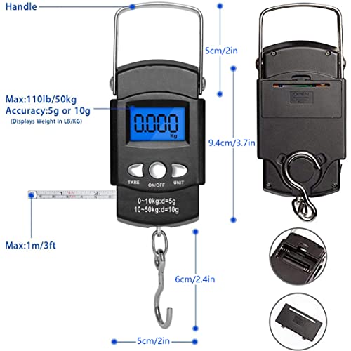 Tuimiyisou Fish Hook Remover Combo Kit Digital Fish Scale Handheld Electronic Floating Fish Clamp Fishing Lanyard Hook Removal Kit Blue 1 Set Fishing Accessories-Tools