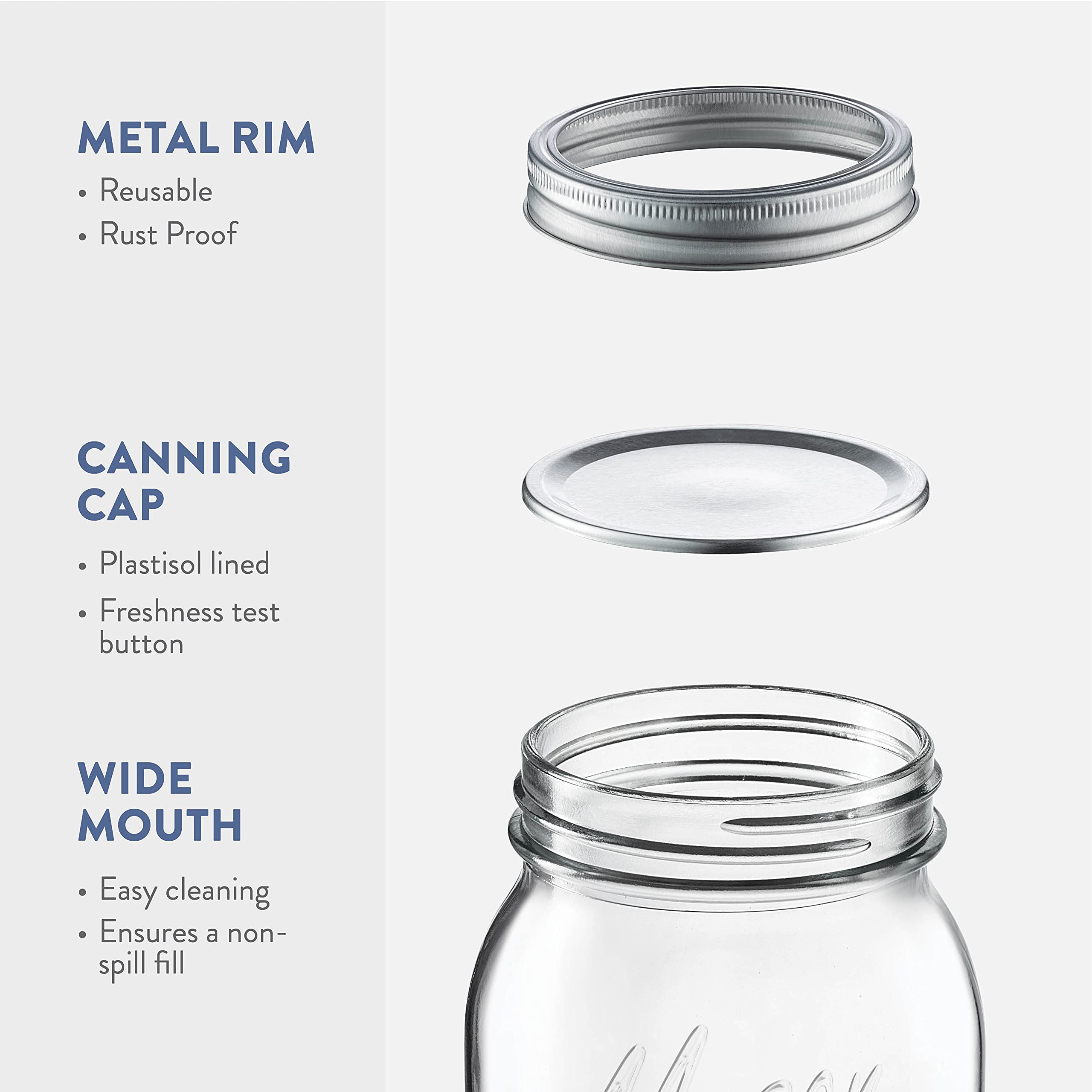 Paksh Novelty Mason Jars - Food Storage Container - 32 oz 12-Pack - Airtight Container for Pickling, Canning, Candles, Home Decor, Overnight Oats, Fruit Preserves, Jam or Jelly
