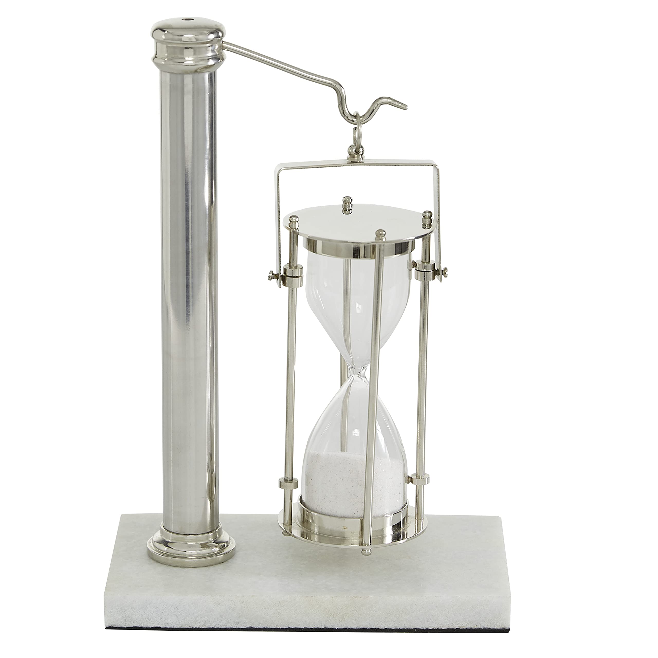 The Novogratz Brass Hourglass Sand Timer, 7" x 4" x 10", Silver