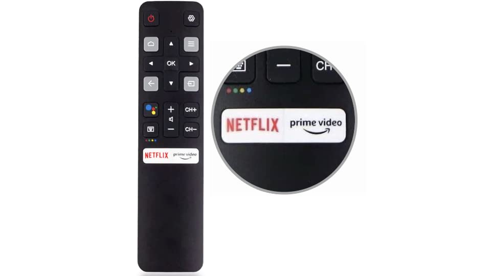 Remote RC802V FNR2 Fit for TCL Android 4K Smart TV 40S334 50S434 55S434 75S434 40S330 70S430 32S334 55S435 50S435 43S434 32S6500A 65P8S 65P8 49S6800FS 32S6500S 32A325 [NO Voice Function]