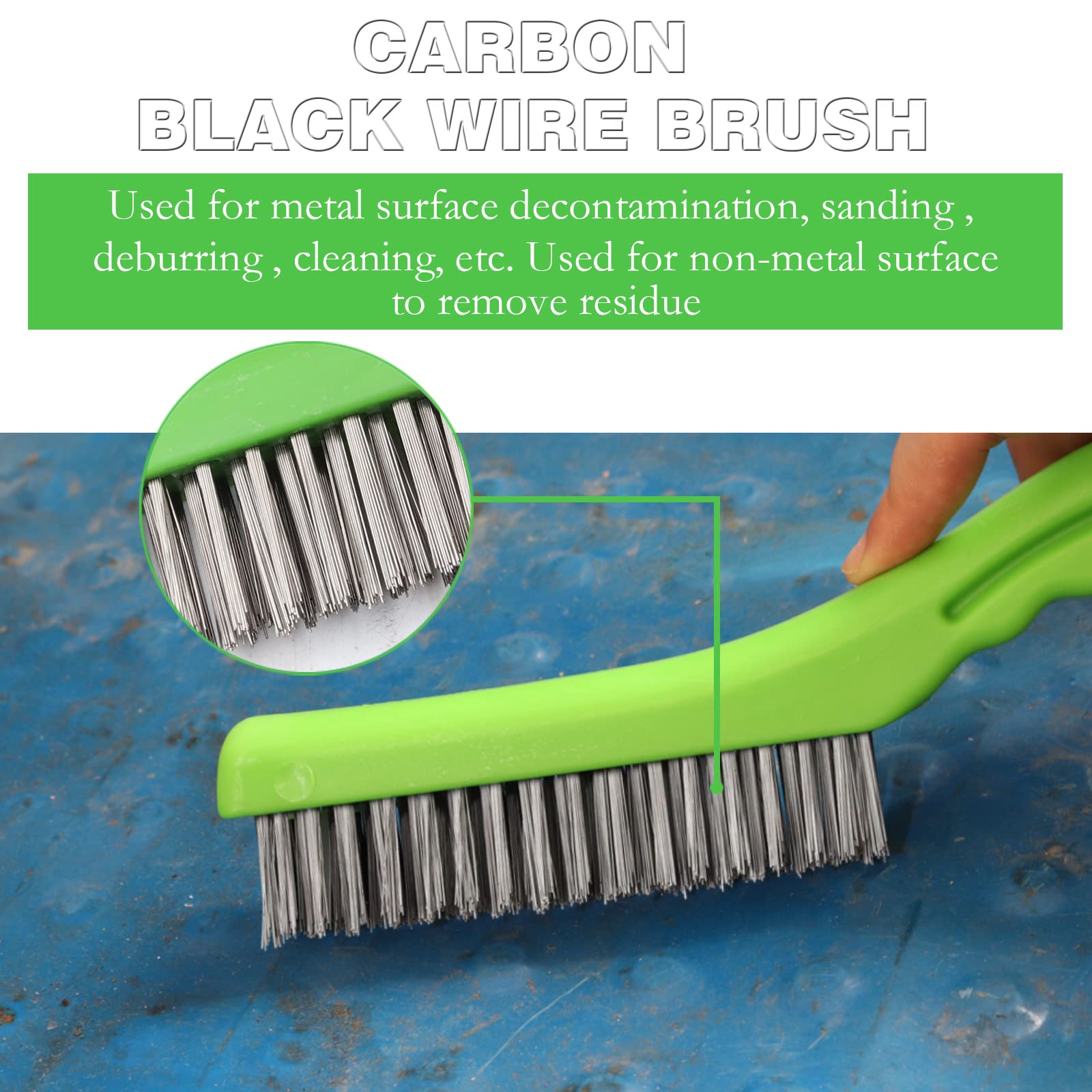 Wire Brush Set Stainless Steel Wire 10 Inch with Plastic Handle Descaling Welding Dust Bending Hand Tool, Teel Brush Rust Remover for Metal, Cleaning Welding Slag Rust Scrubber Brushes 2 PCS by MAXMAN
