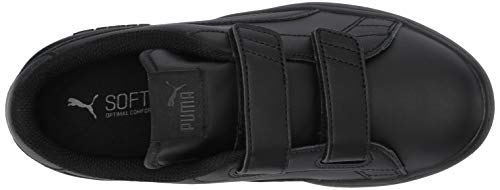 PUMA baby girls Smash V2 Hook and Loop Sneaker, Black, 1 Little Kid US