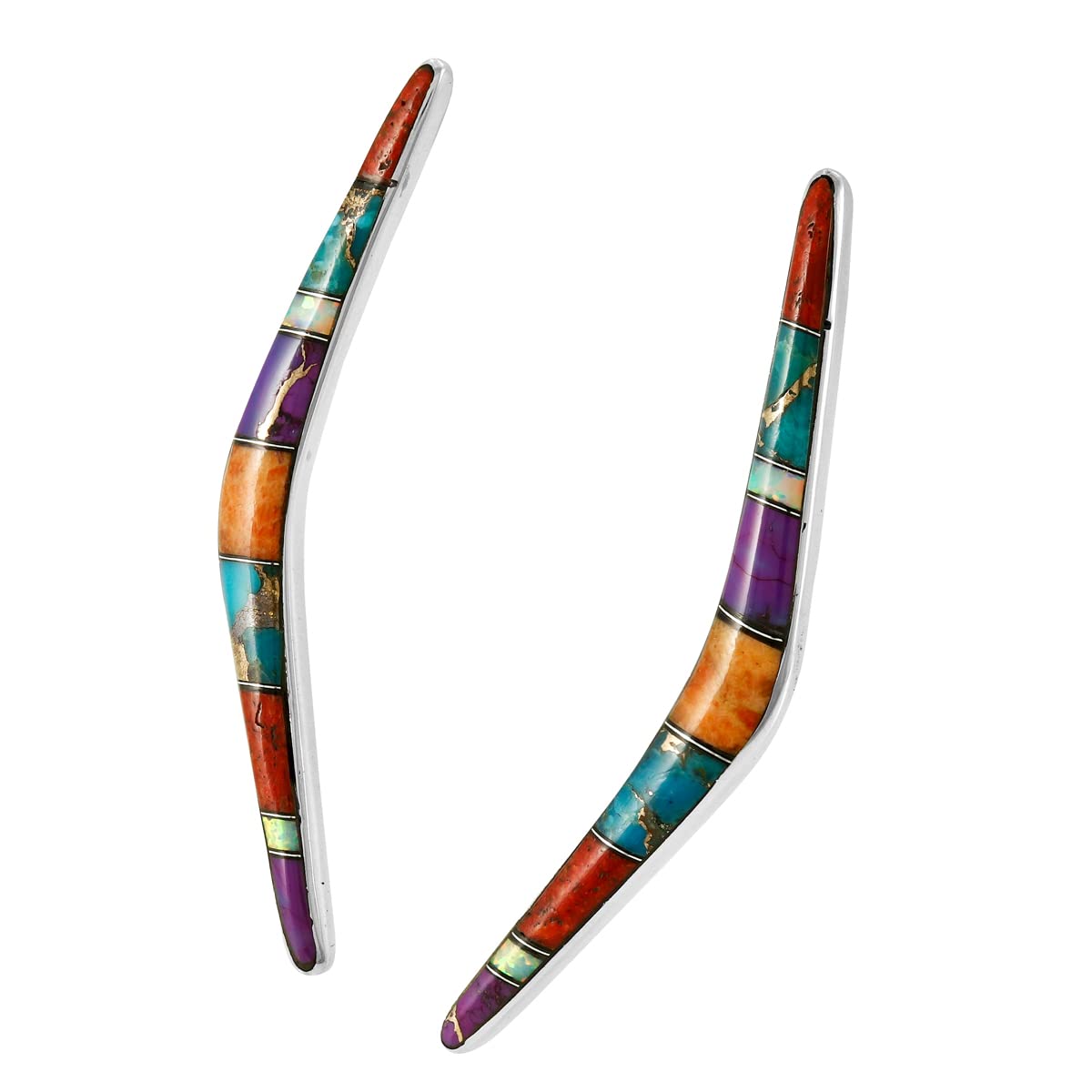 Turquoise Earrings 925 Sterling Silver & Genuine Turquoise (Turquoise)