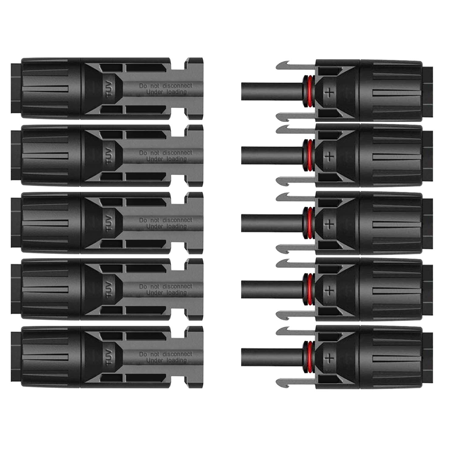 OUOU Solar Connectors 5 Pair Solar Male/Female Solar Cable Connectors with 2 Pack Spanners Tools