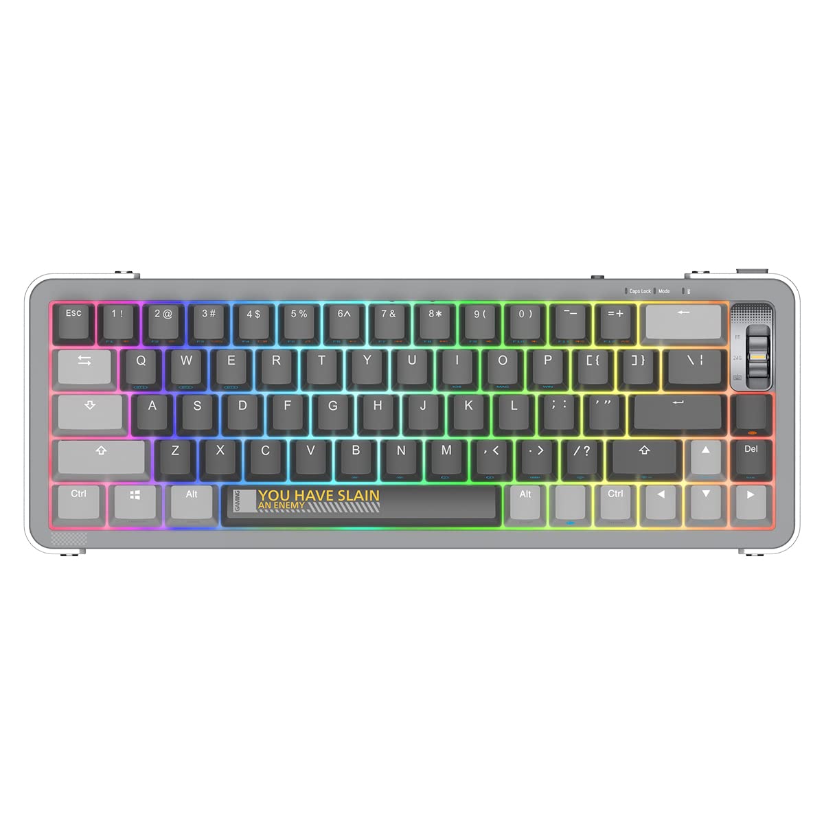 YUNZII Y68 65% Hot Swappable Wireless Mechanical Keyboard with RGB Backlight, Double Shot PBT Keycaps for Gamers/Mac/Win (Gateron Pro Brown,Y68 Black)