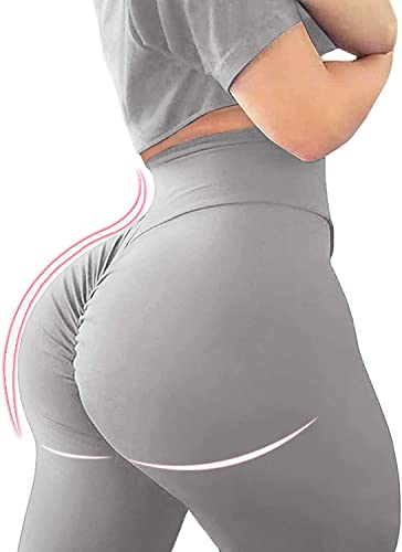 SEASUM Women Scrunch Butt Leggings High Waisted Ruched Yoga Pants Workout Butt Lifting S