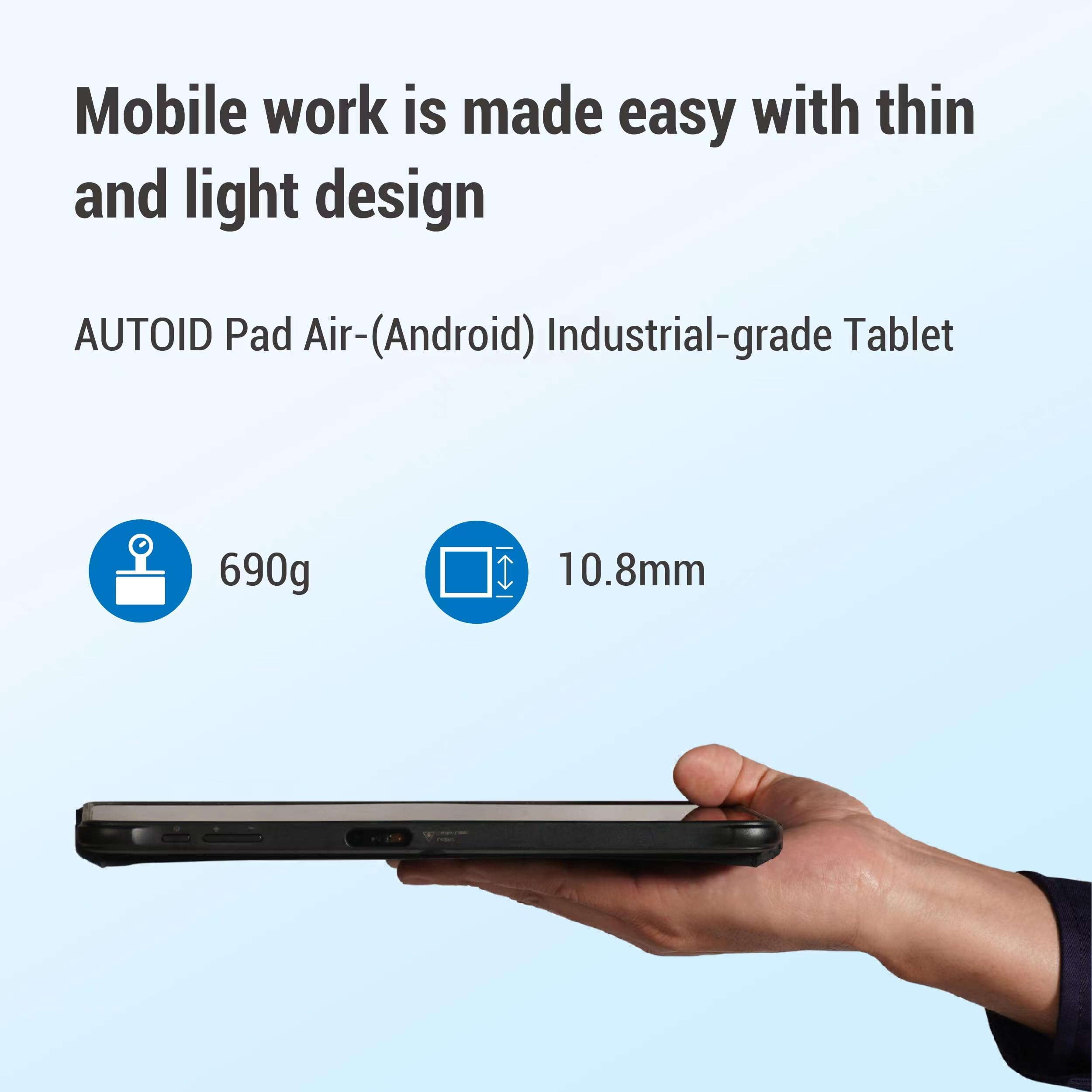 Seuic AUTOID Pad Air Industrial Rugged Slim Tablet 10.1-inch FHD+ Display [4+64/Android 9],Lightdesign,Powerful Speedy Scanning for Enterprise Mobile Field Work