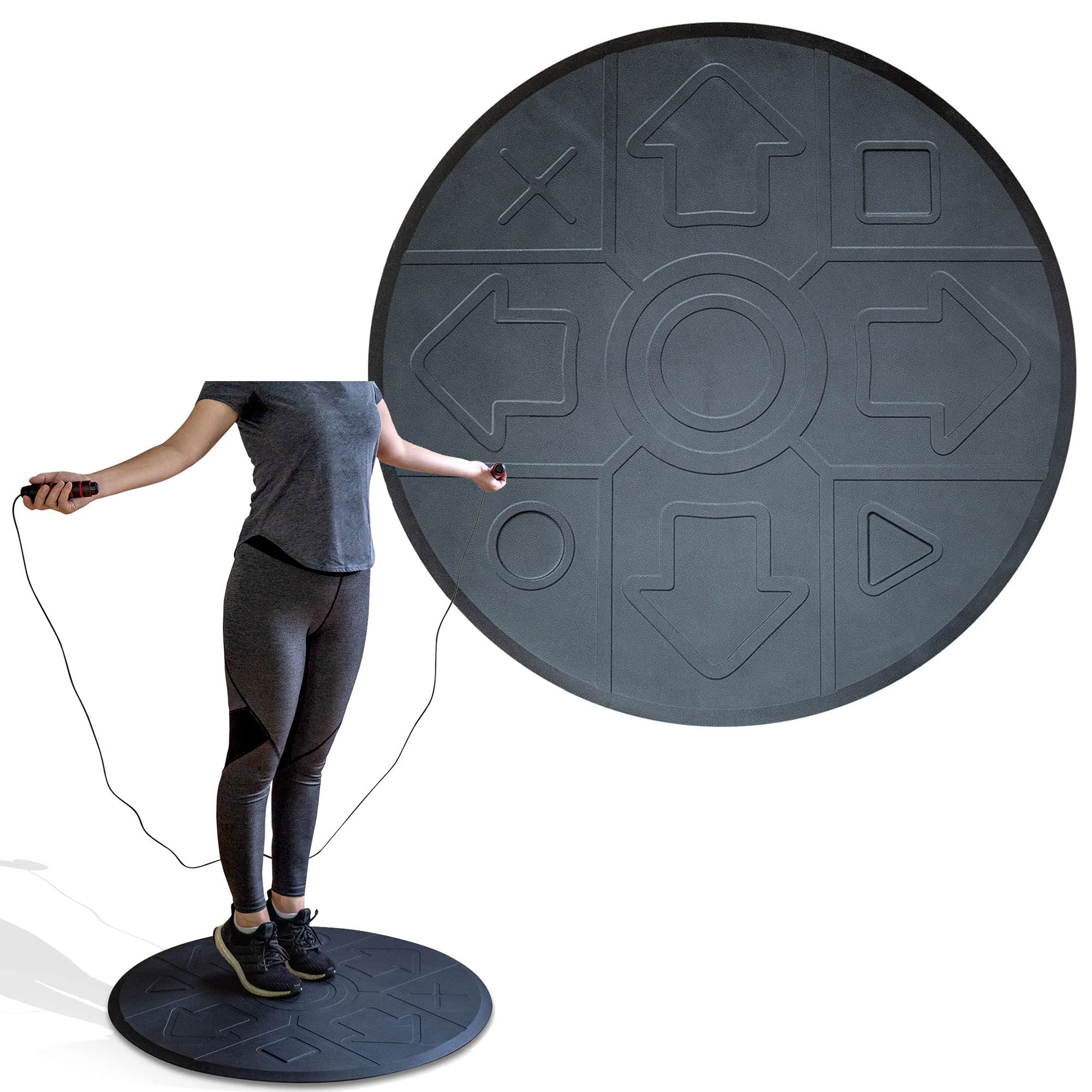VerseMat Jump Rope/VR/Dance/Exercise/Yoga/Play/Skipping Fun Design Mat Multi Use Indoor Outdoor Anti Slip True Anti Fatigue Workout Home Gym Use Thick Rubber Virtual Reality Video Games