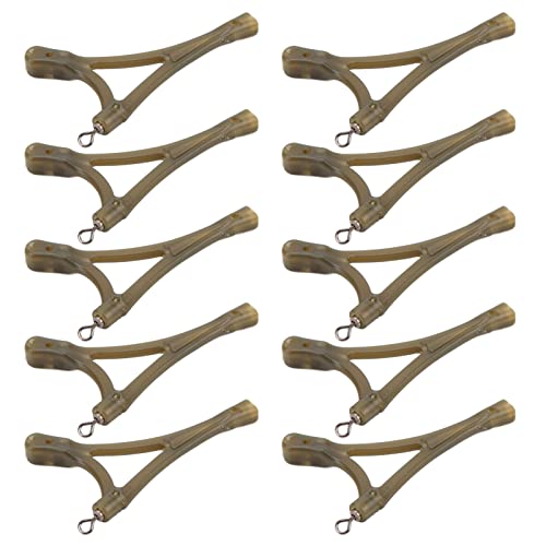 SUNGOOYUE Fish Tackle Carp Rigs,10Pcs Carp Fishing Accessories Anti Knotting System Side Bend Rolling Swivel Fish Tackle Carp Rigs Tool with O Connector
