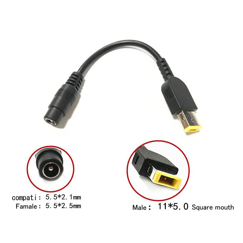 Traovien Tip Adapter, Power Supply Adapter Connector Converter, 5.5x2.1mm Famale to Slim Square Laptop Charging Cable Adapter for Lenovo Thinkpad Laptop AC Charger (2PCS)