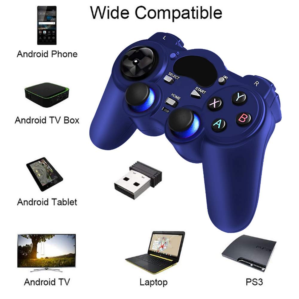 USB 2.4G Wireless Game Controller 2 Pack for PC/Laptop Computer (Windows XP/7/8/10)/ Android / PS3 & Steam Joystick Gamepad for pc Games Controller Compatible Android