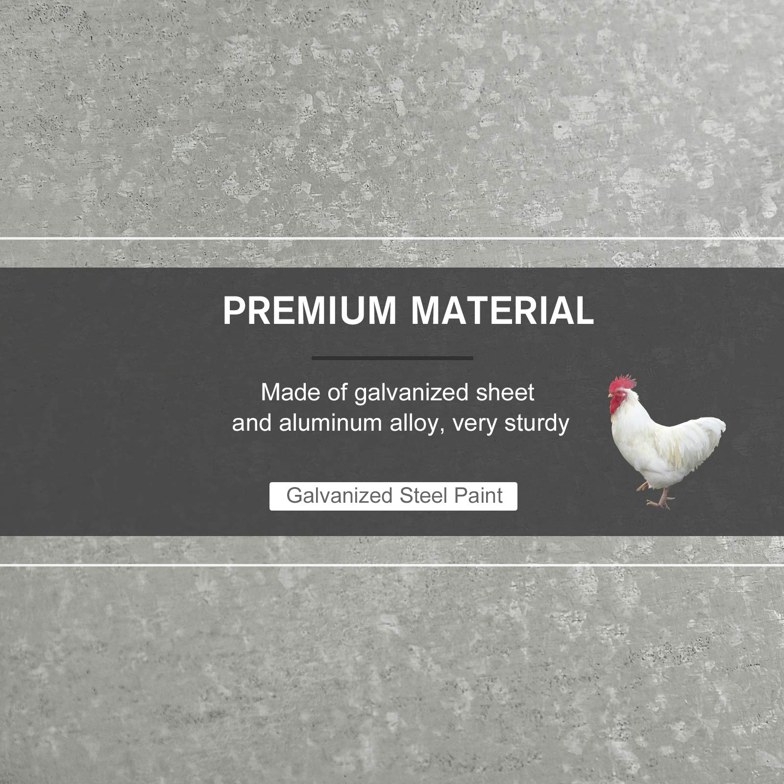 PawHut 30 lbs Capacity Automatic Chicken Poultry Feeder with a Galvanized Steel and Aluminium Build, Weatherproof Design