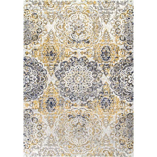 nuLOOM Lita Faded Damask Area Rug, 8x10, Gold