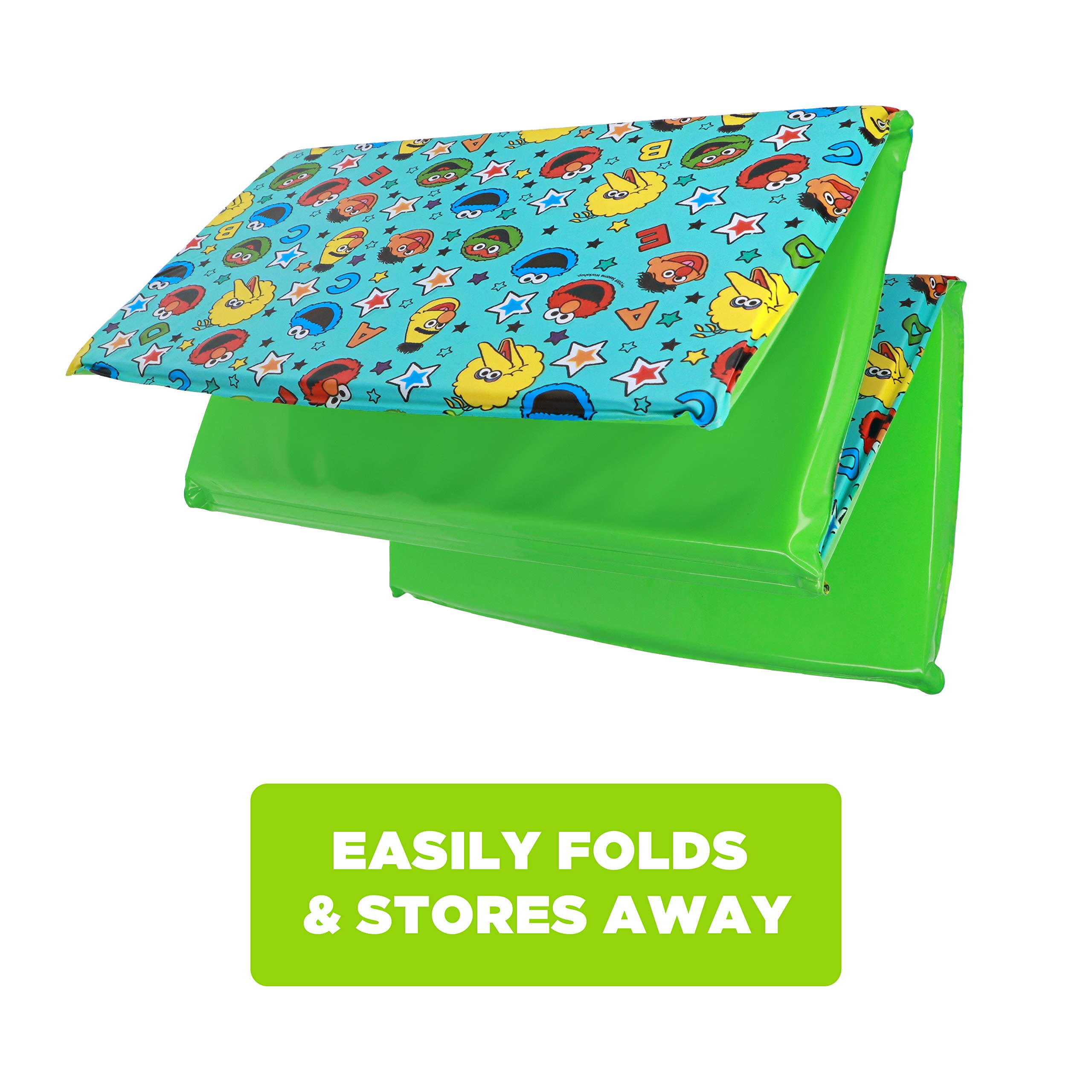 Sesame Street Cushioned Activity & Nap Mat - Elmo, Big Bird, Cookie, Burt, Ernie, & Oscar The Grouch