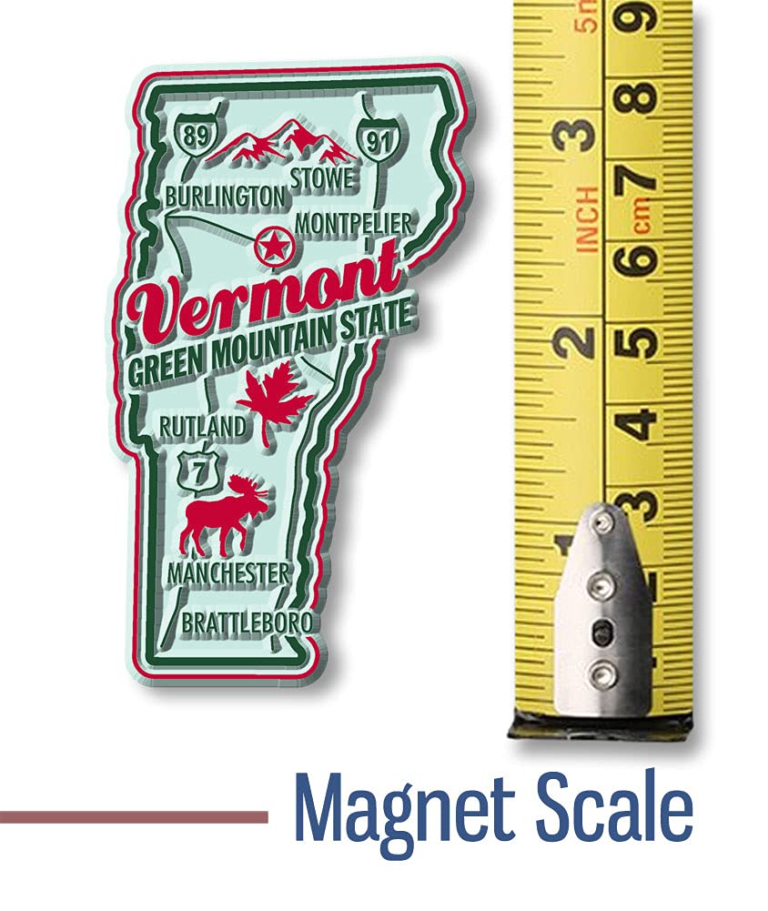 Vermont Premium State Magnet by Classic Magnets, 1.8" x 3.1", Collectible Souvenirs Made in The USA