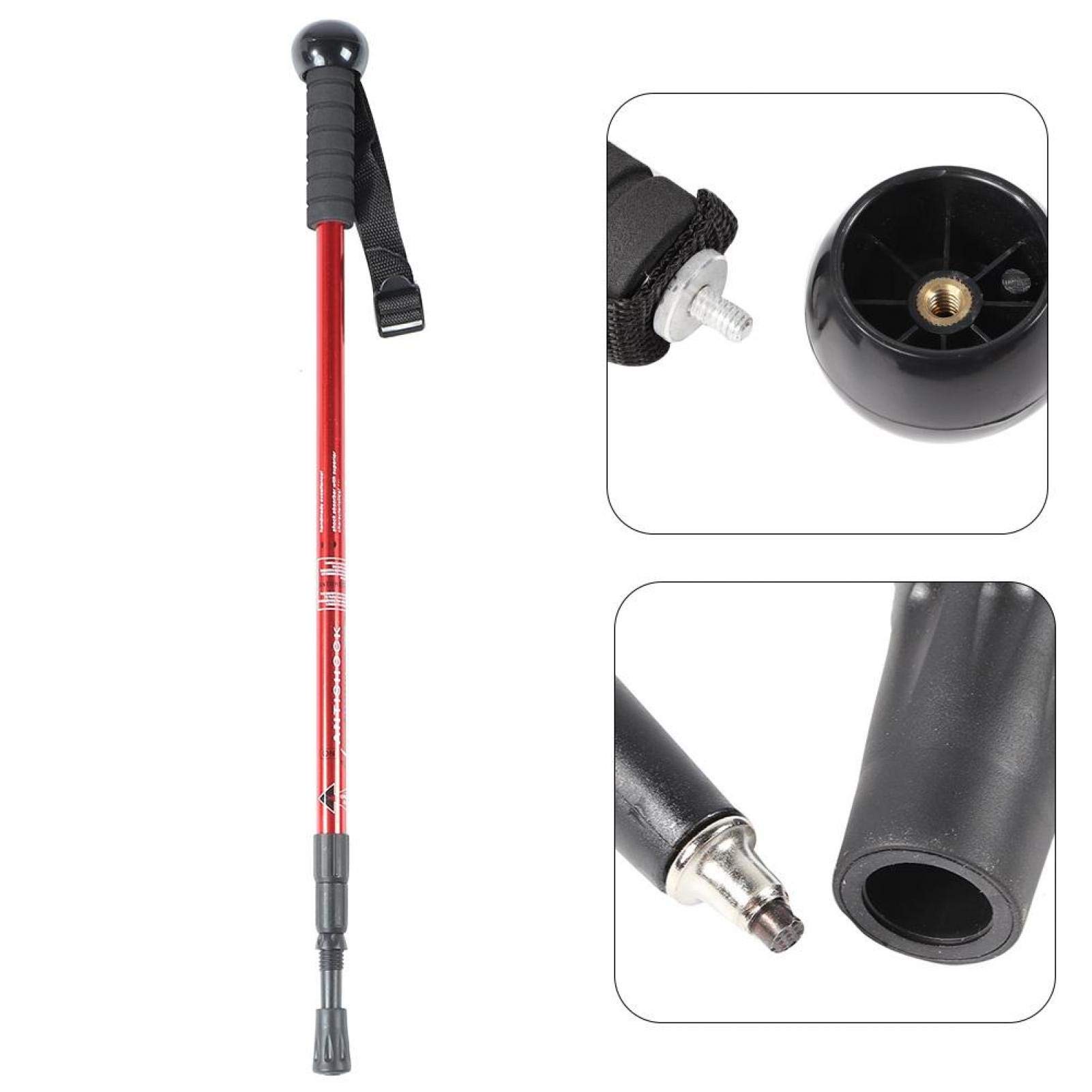 Walking Cane Carbon Fiber Portable Retractable Walking Stick Lightweight Cane with Ergonomic Handle Ideal Daily Living Aid for Limited Mobility(Red)