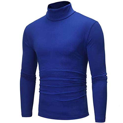 Turtleneck Men, Slim Basic Turtleneck T Shirts, Mens Soft Fit Long Sleeve Thermal Underwear Top Stretch Workout Top