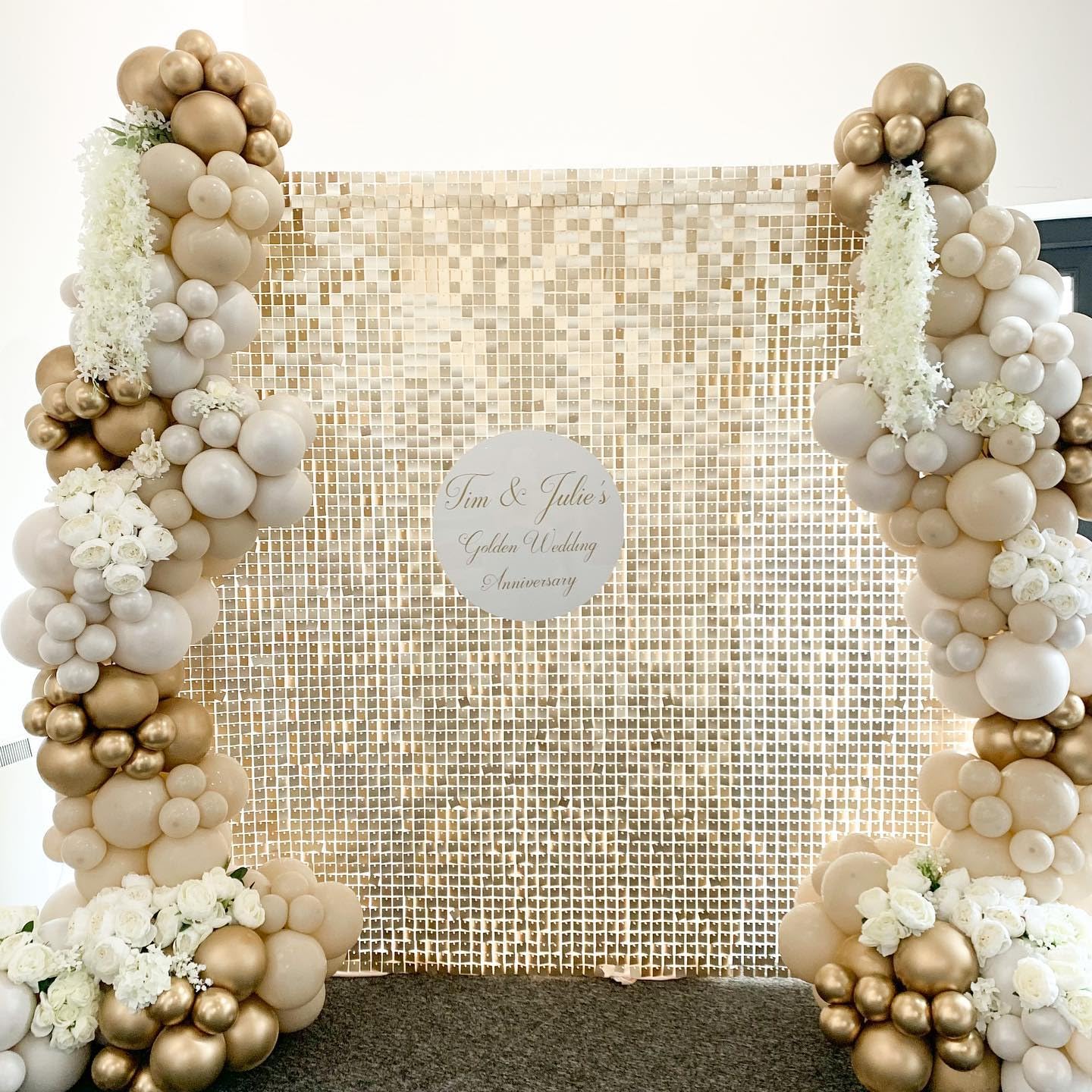 Shimmer Wall Backdrop Shimmer Wall Panels Light Gold Glitter Photo Background Backdrops for Birthday Decorations Anniversary Wedding Engagement,Pack of 24