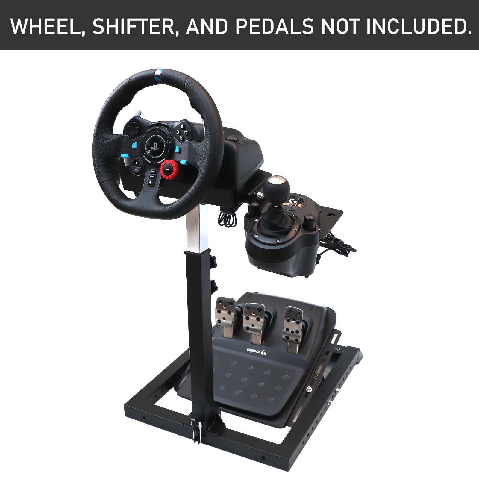 YXHARD Racing Wheel Stand, Height Adjustable & Foldable Steering Wheel Stand Compatible with G25,G27,G29,G920 T150 T300 T500 Gaming Cockpit
