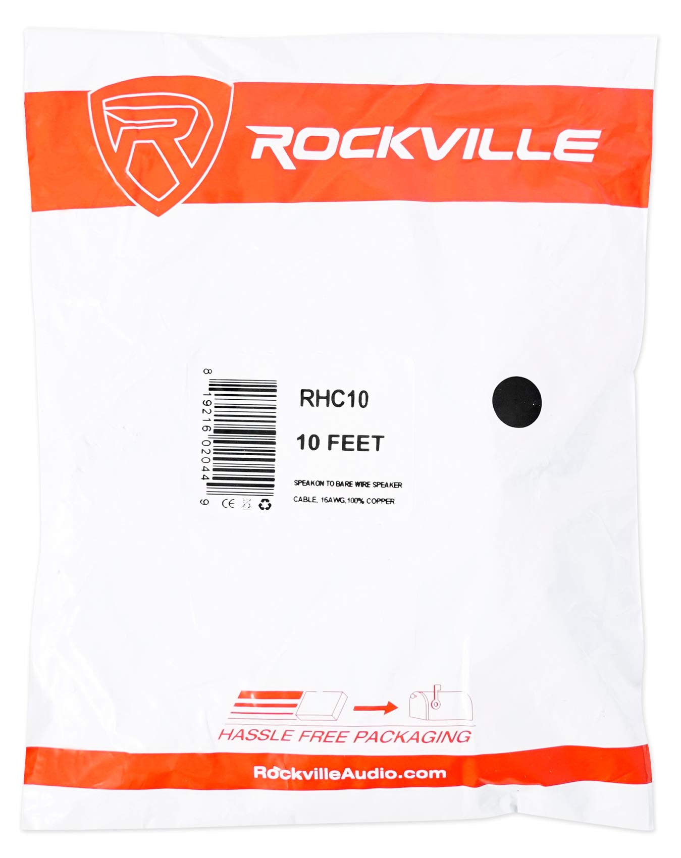 Rockville RHC10 10 Foot Speakon to Bare Wire Speaker Cable,16 Gauge,100% Copper