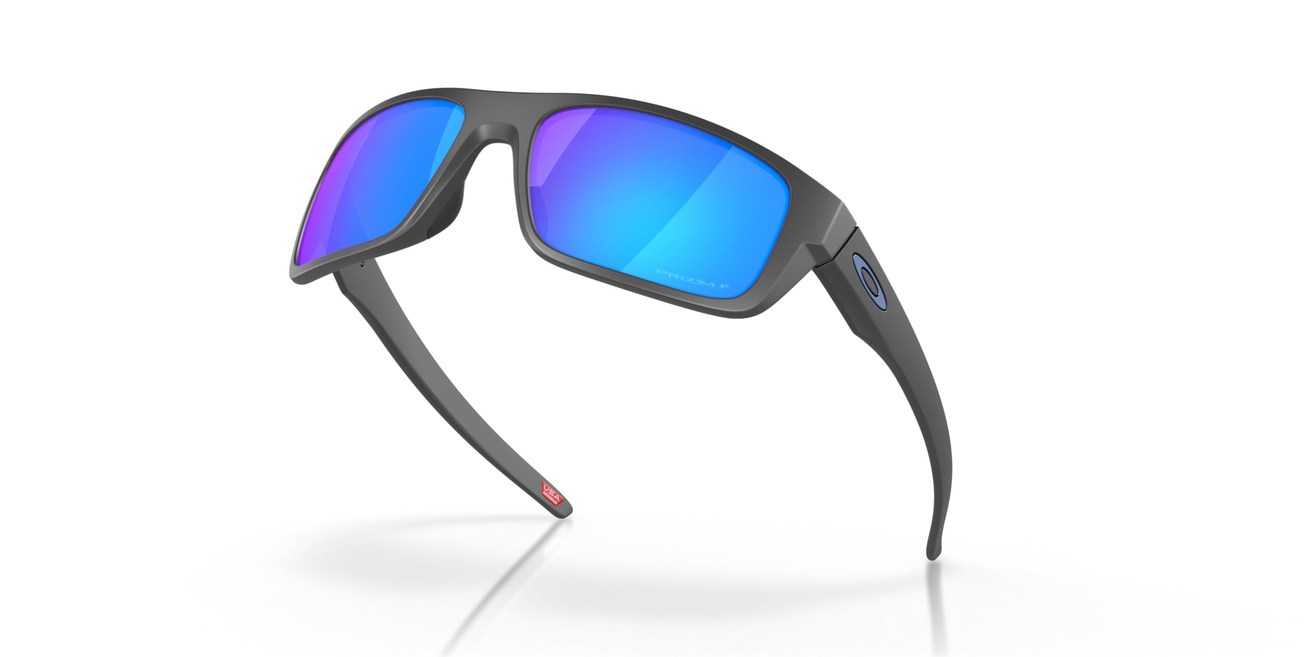 Oakley Men's Oo9367 Drop Point Rectangular Sunglasses, Matte Dark Grey/Prizm Sapphire Iridium Polarized, 61 mm