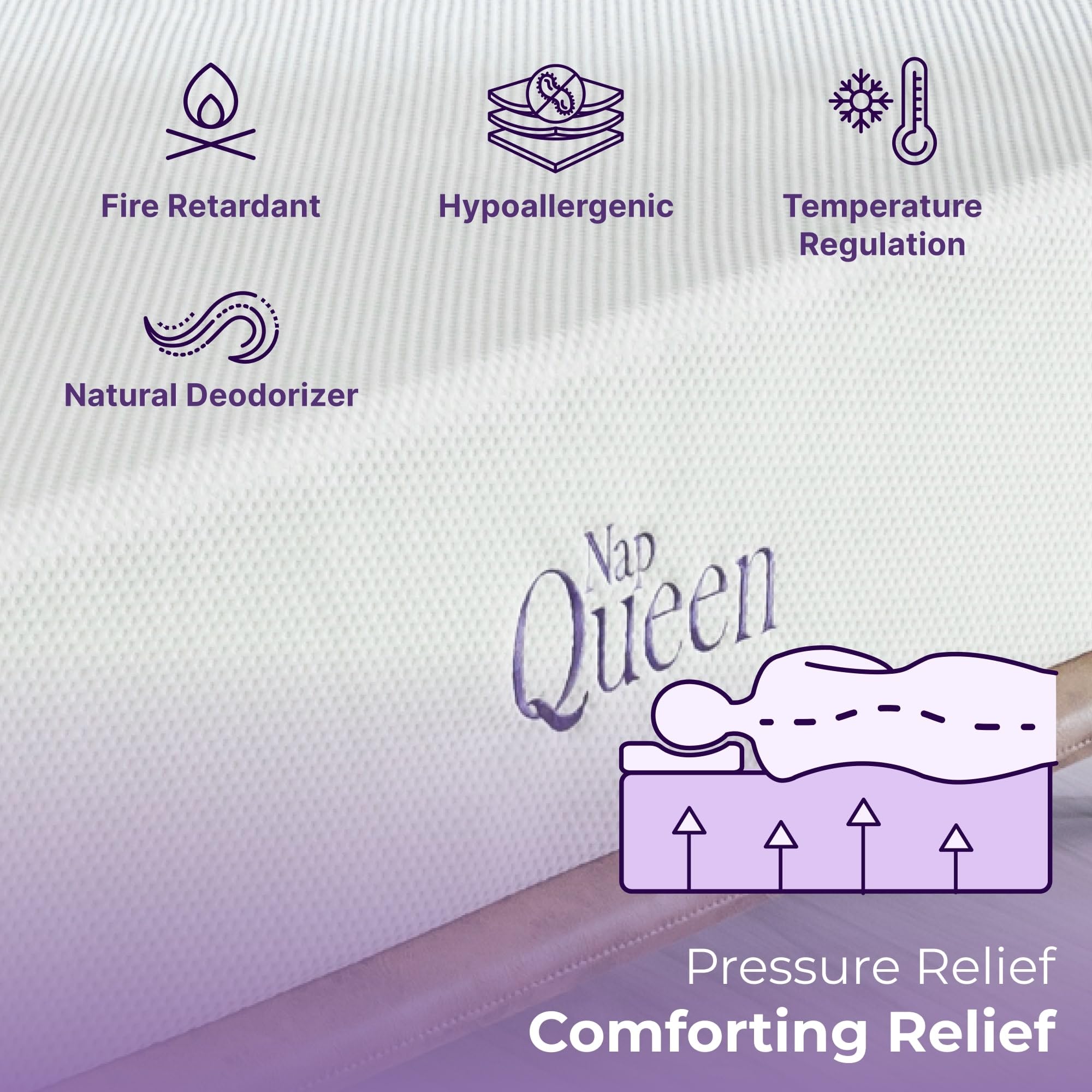 NapQueen King Mattress, 12 Inch Charcoal Memory Foam Mattress, King Bed Mattress in a Box, CertiPUR-US Certified, Medium Firm, Breathable Soft Fabric Cover