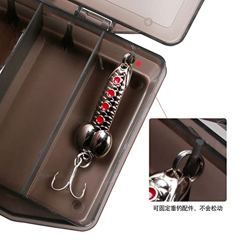 WALNUTA Fishing Box Large 5 Grid Matte Thickened Bait Accessories Storage Box Fishing Gear Fishing Tool Bait Box (Color : A)
