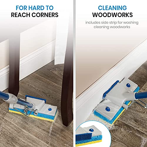 Quickie Sponge Mop Refill Type S [Set of 4] Sponge Mop Head Replacement - Quickie Mop Pads Refills 9X2.75 Inch - Quickie Mop Replacements #045 - Made in USA - Bundled Eraser Cleaning Pad