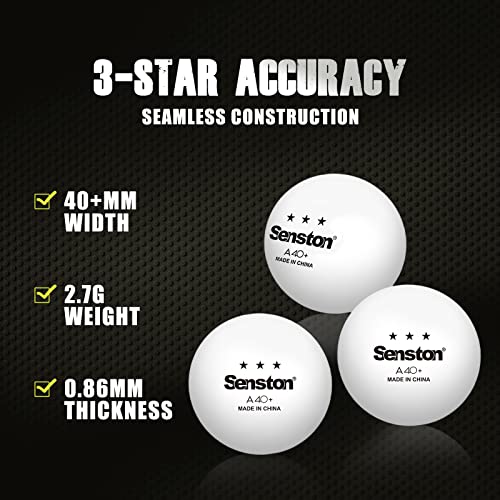 Senston Ping Pong Paddles, Premium Table Tennis Racket Set of 2 with 3 Balls Indoor/Outdoor