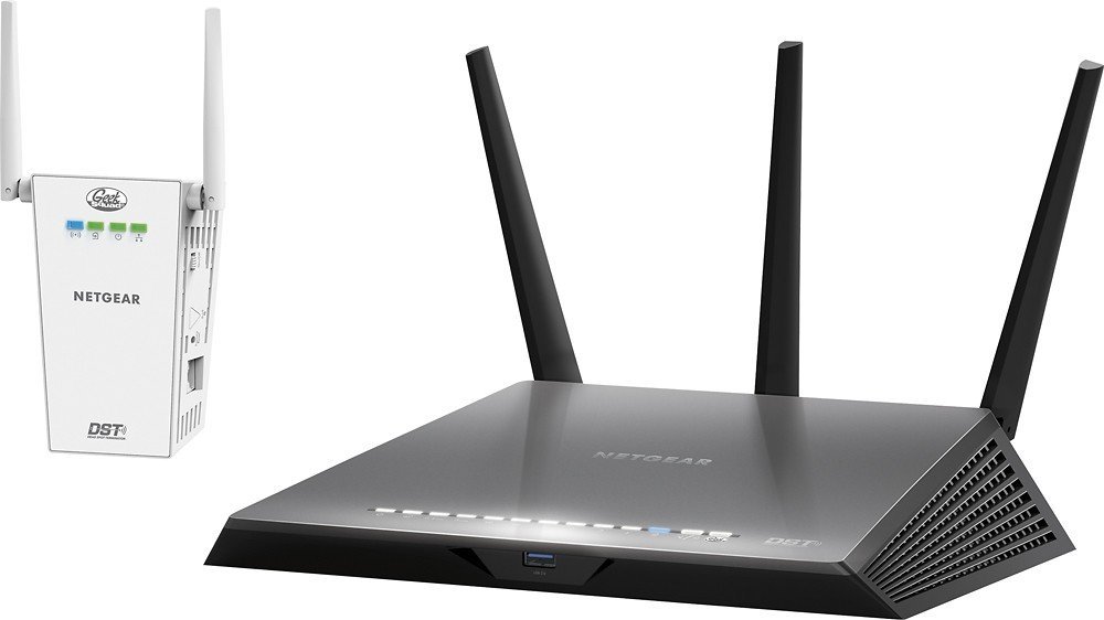 NETGEAR - Nighthawk DST AC1900 (R7300) Wireless-AC Gigabit Router with DST Adapter - Black (Certified Refurbished)