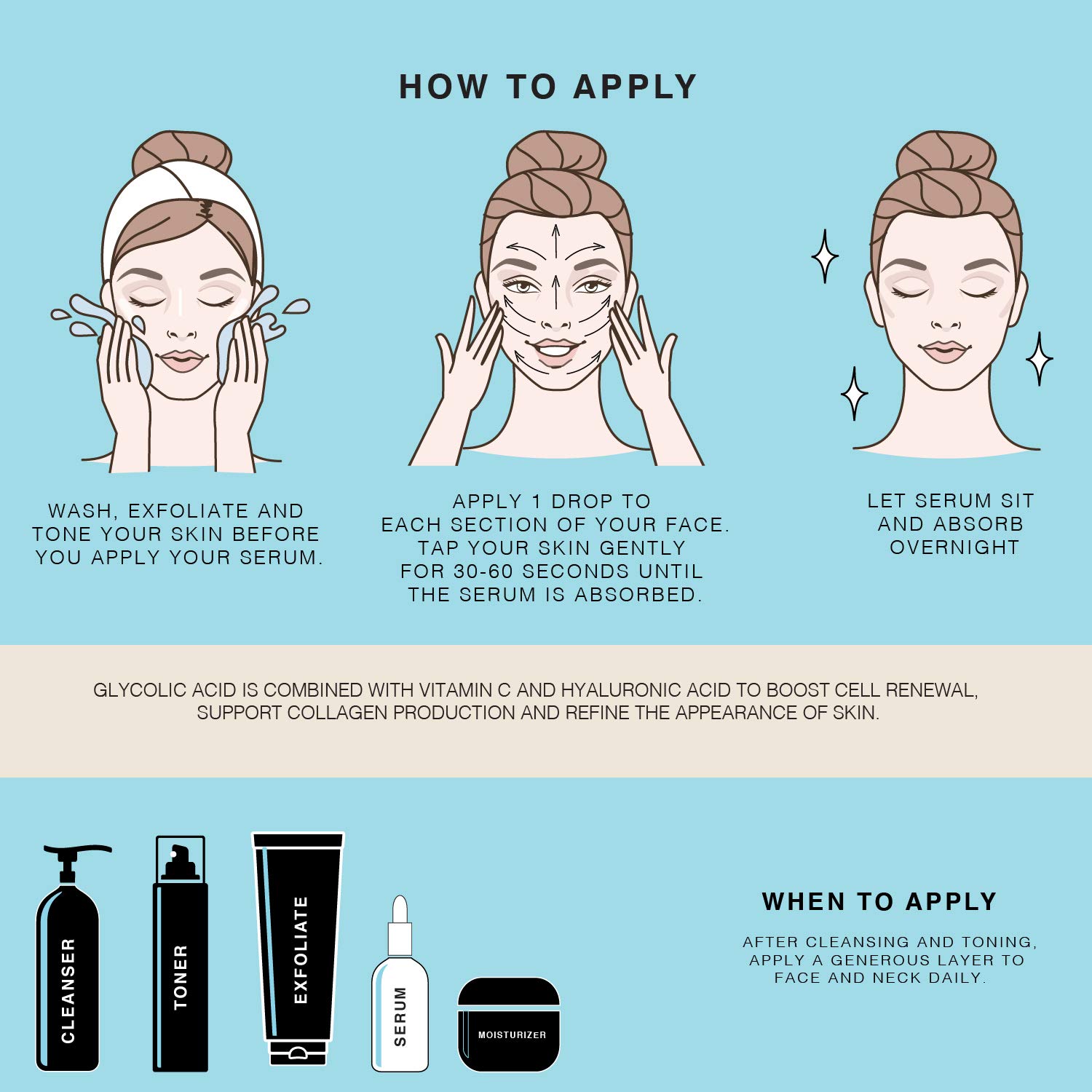 Provence Beauty Face Serum | Hydration and Exfoliating Serum | 2 OZ (Vitamin C Glycolic Hyaluronic)