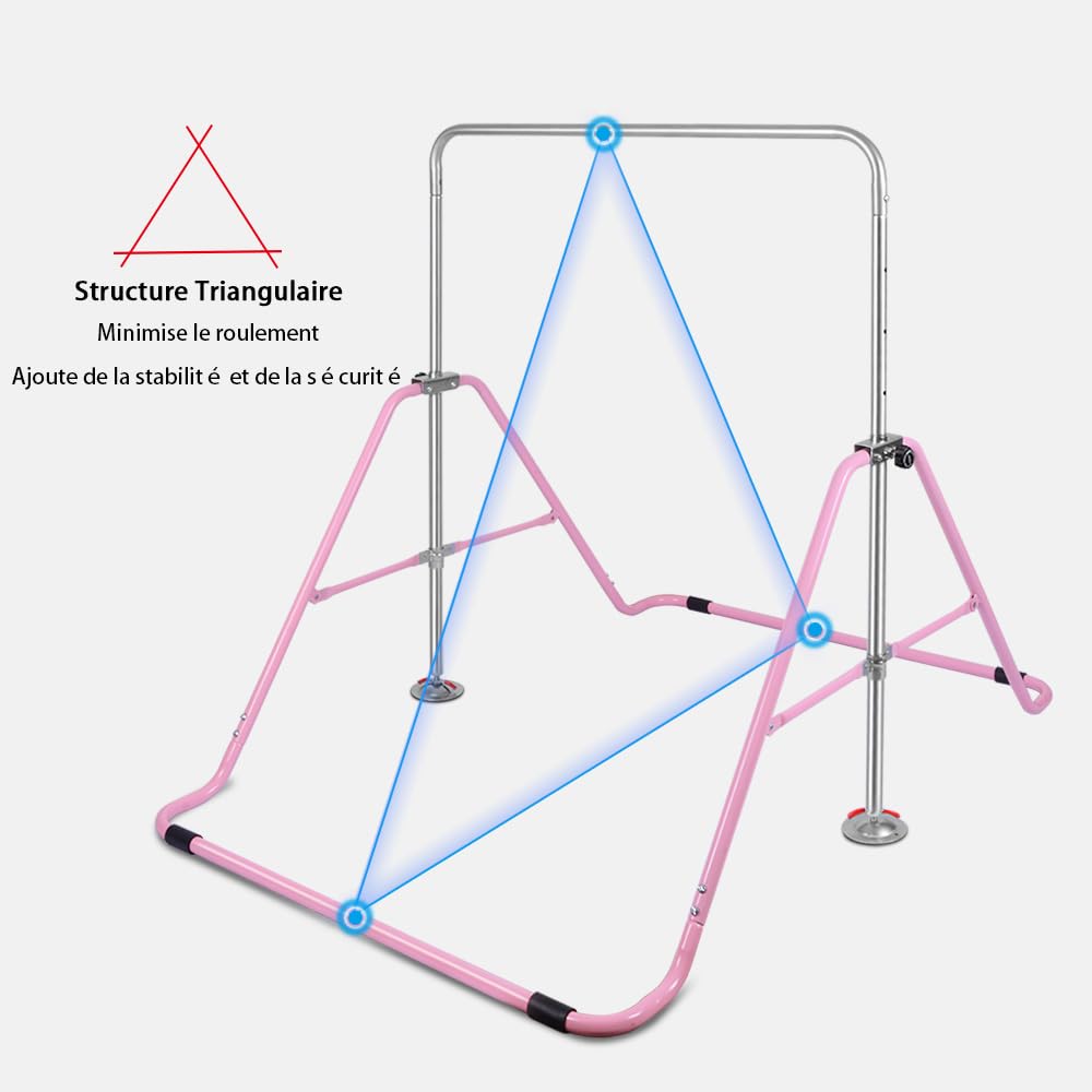 ONETWOFIT Gymnastics Bars Kids Kip Training Bars for Home,Folding Horizontal Bars with Adjustable Height,Practice Bar Gymnastic,Junior Training Bar for Child OT128