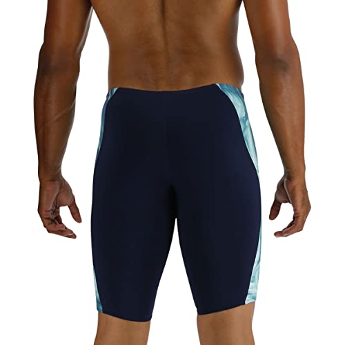 TYR Men's Standard Durafast Elite Blade Splice Jammer Swimsuit, Teal/Multi, 34