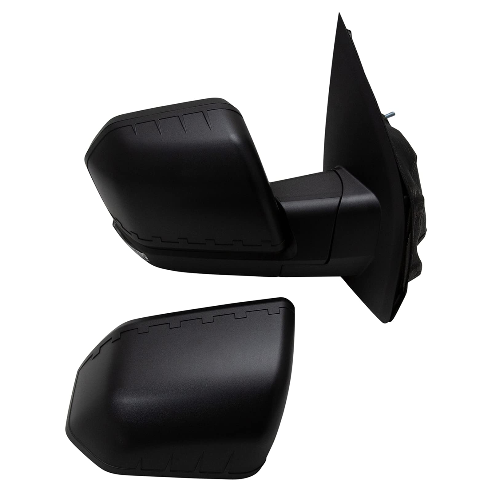 TRQ Mirror Power Heated LED Turn Signal Textured Black RH for F150 with Temp