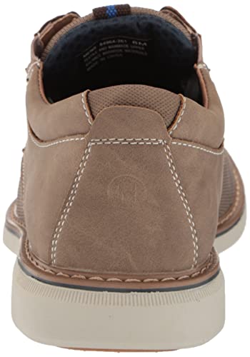 Nunn Bush Men's Otto Plain Toe Knit Oxford Lace Up with Lightweight Sole, Taupe, 12 Wide