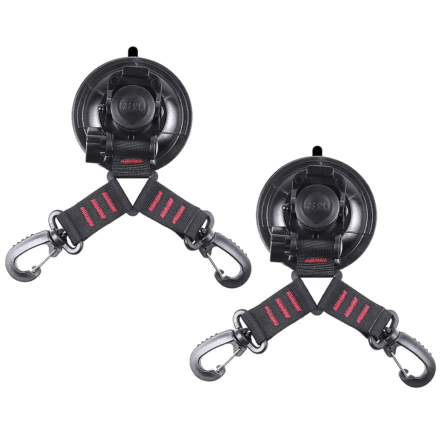 Vashly Heavy Duty Suction Cup Anchor 2pcs Strong Double Hooks Suction Cup with Hook Tie Down