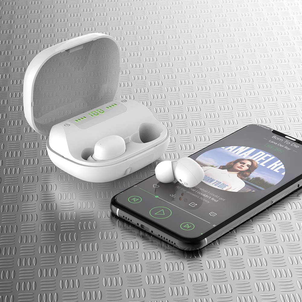 Onido Bluetooth Earbuds Headphones Wireless True Wireless Stereo Workout in Ear Earphones with Microphone BTH-263 (White)