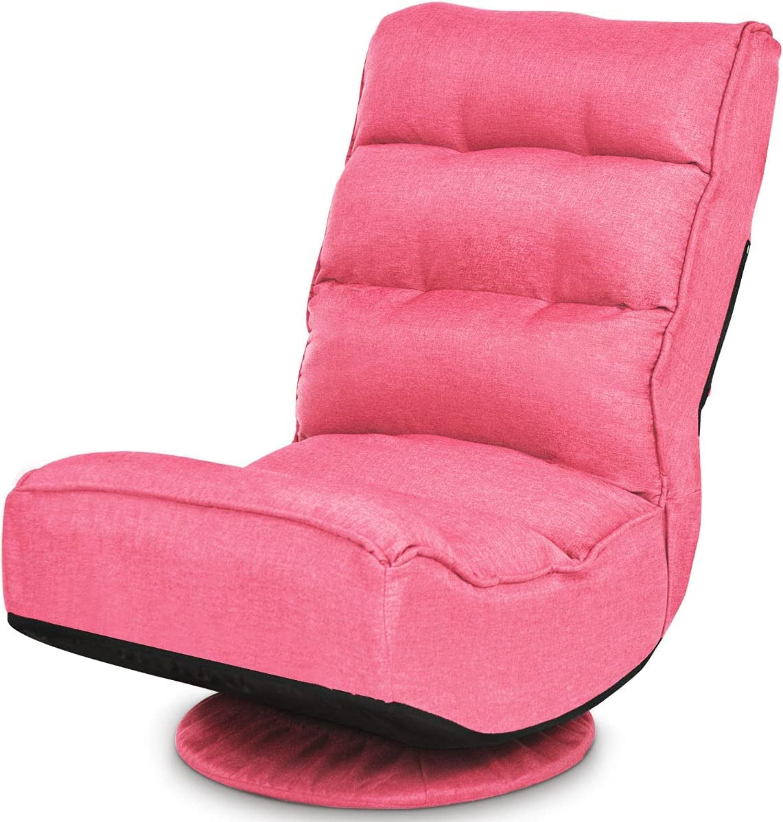 Zimbala 360 Degree Swivel Floor Sofa Chair, 6 Position Adjustable Folding Gaming Chair with Comfortable Padded Backrest, Lazy Lounge Chair for Reading, TV Watching, Gaming (Pink)