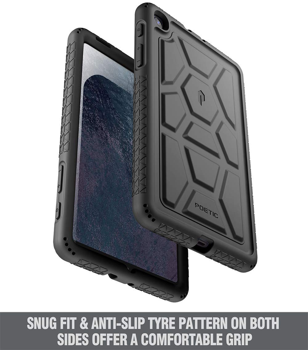 Poetic TurtleSkin Series Designed for Samsung Galaxy Tab A 8.4 2020 Tablet Case, Model SM-T307, Heavy Duty Shockproof Kids Friendly Silicone Case Cover, Black