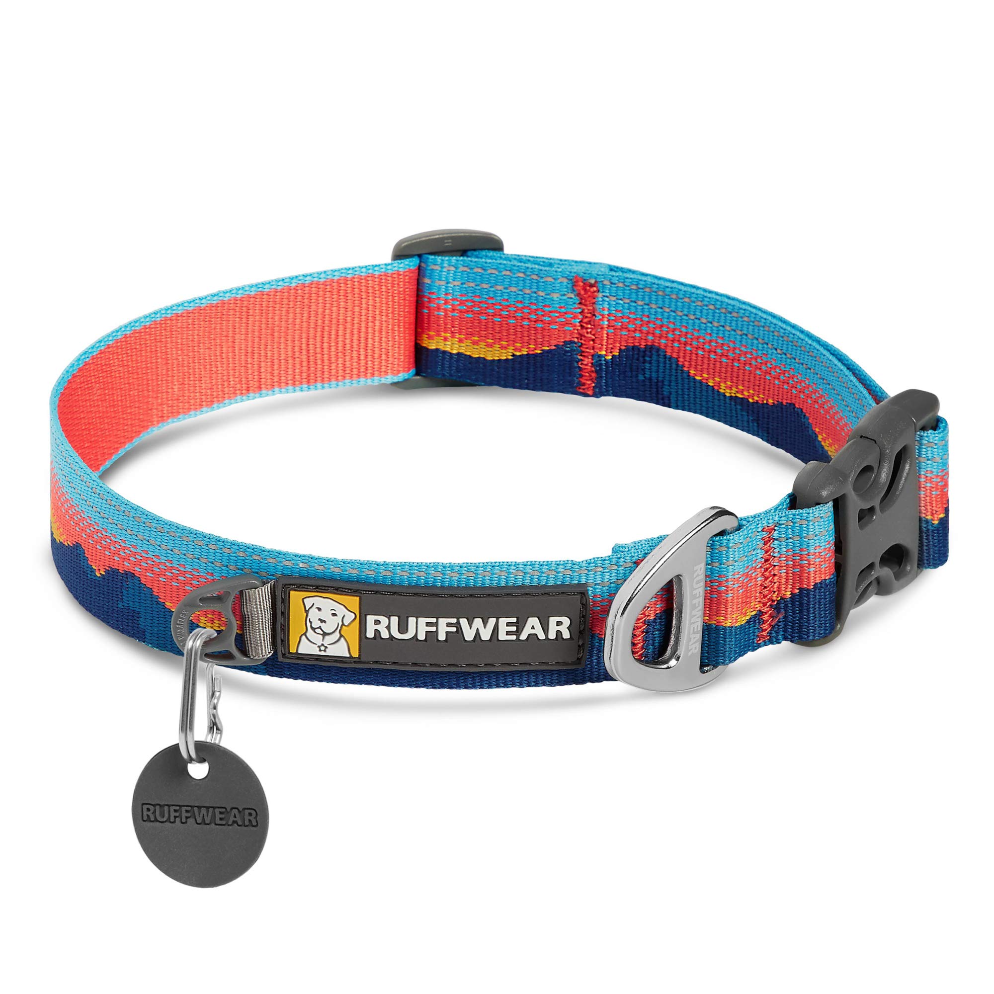 Ruffwear, Crag Dog Collar, Reflective and Comfortable Collar for Everyday Use, Sunset, 14"-20"