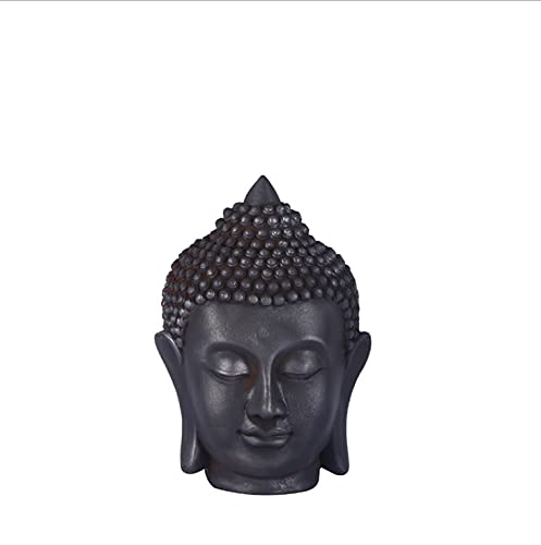 Resin Buddha Head Statue, Meditating Buddha Figurine Ornament Buddhist Supplies for Home Decoration