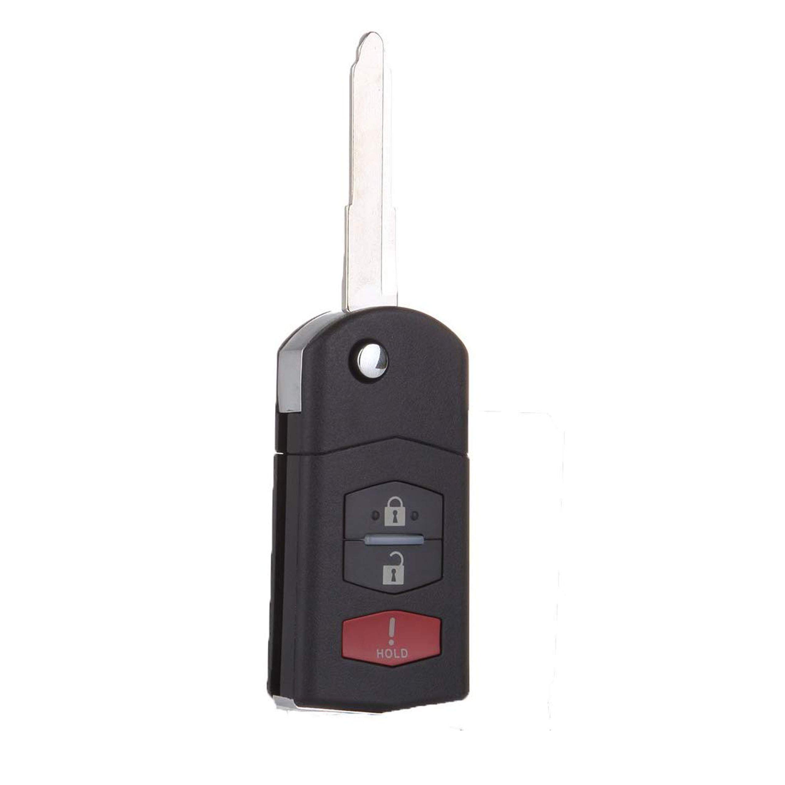 Replacement for Mazda 3 Buttons Key Fob Shell Remote Case with Folding Uncut Blade Fit for Mazda 3 5 6 RX8 CX5 CX7 CX9 Keys