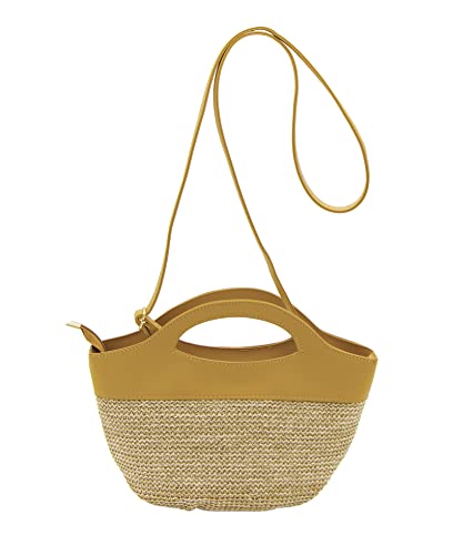 UEOE Straw Purse For Women Crossbody Bag Summer Rattan Beach Bag Wicker Shoulder Bag (Style B)
