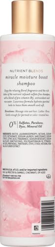 Pantene Nutrient Blends Miracle Moisture Boost Rose Water Shampoo for Dry Hair, Sulfate Free, Floral, 9.6 Fl Oz
