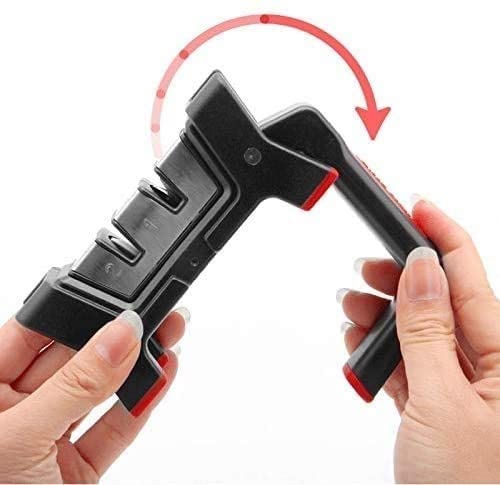 WANGYONGXIANG Knife Sharpener, Professional Kitchen Knife Sharpener, Easily Sharpens All Scissors, Chef and Kitchen Knives, Easily Restores Dull to Sharp, Manual Knife Sharpener