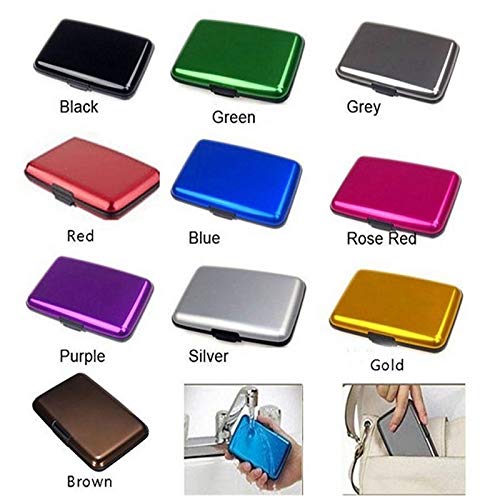 New RFID Blocking Aluminum Credit Card Holder Aluma Case Anti Scan Wallet Hard (black)