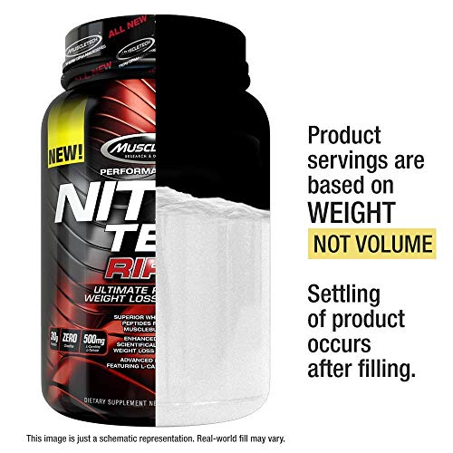 Muscletech Whey Protein Powder (Chocolate Fudge Brownie, 4LB) - Nitro-Tech Ripped Whey Protein Isolate & Peptides Smoothie Mix for Lean Muscle & Fast Recovery - 30g of Whey Protein for Women & Men