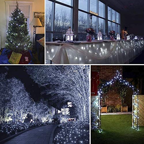 woohaha 2 Pack Solar String Lights Outdoor, 39ft 100 LED 8 Modes Waterproof Fairy Lights, Decoration for Garden Tree Patio Yard Wedding Party (100L-Cool White)